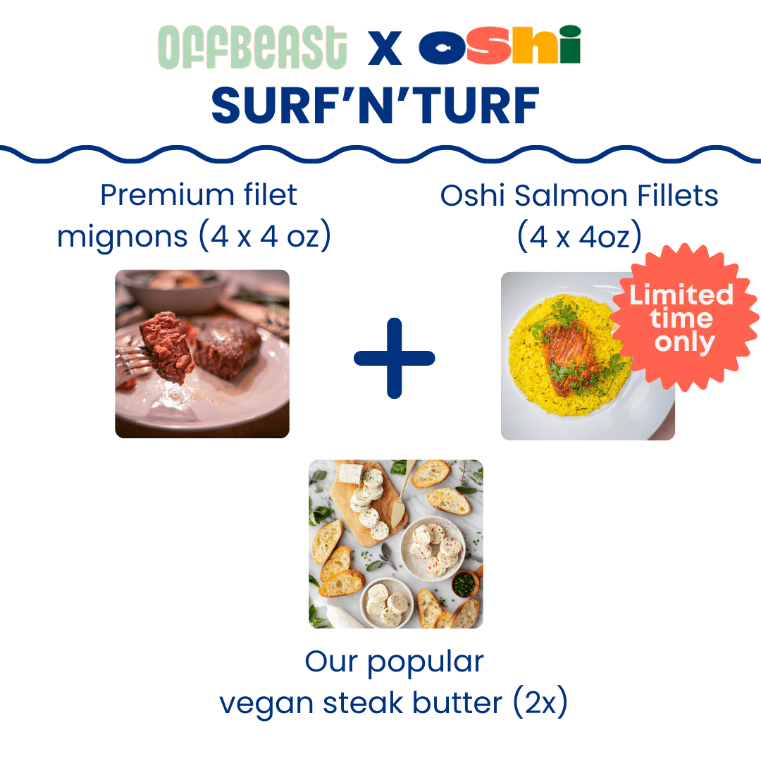OFFBEAST X OSHI SURF'N'TURF (4x 4oz Oshi Salmon Fillets + 4x 4oz Filet ...